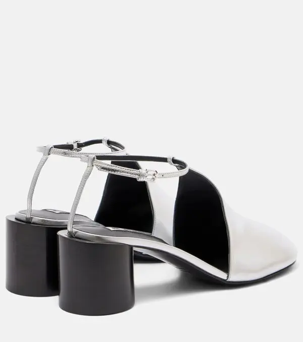 JIL SANDER Metallic Leather Pumps - Silver