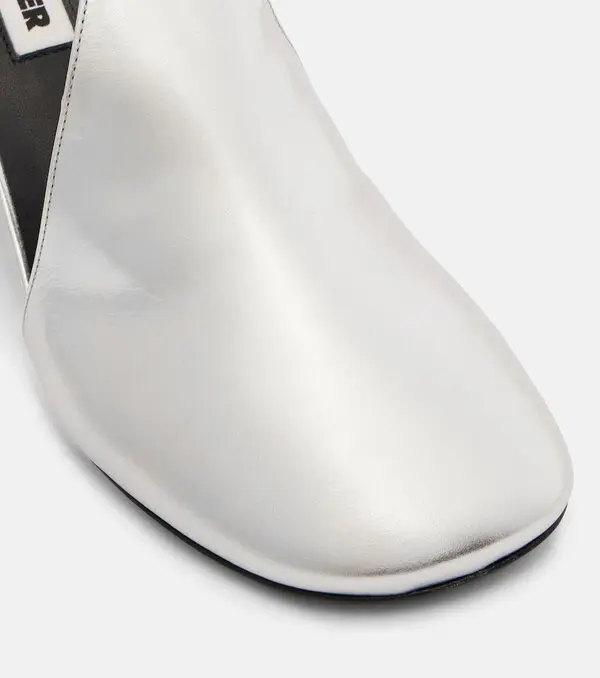 JIL SANDER Metallic Leather Pumps - Silver