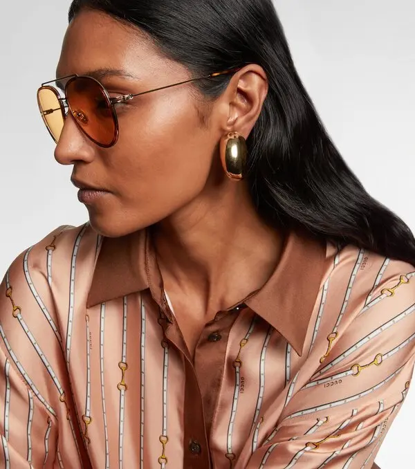 Gucci Gg Aviator Sunglasses - Brown