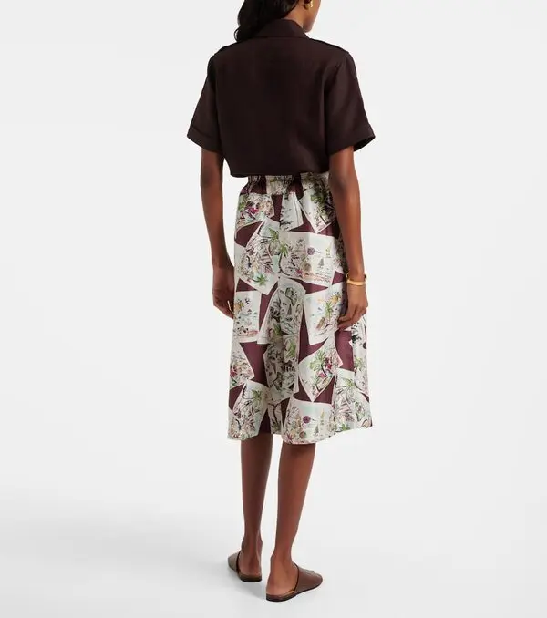 Loro Piana Emon Printed Silk Bermuda Shorts