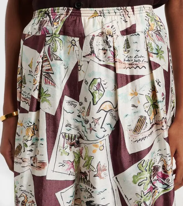 Loro Piana Emon Printed Silk Bermuda Shorts