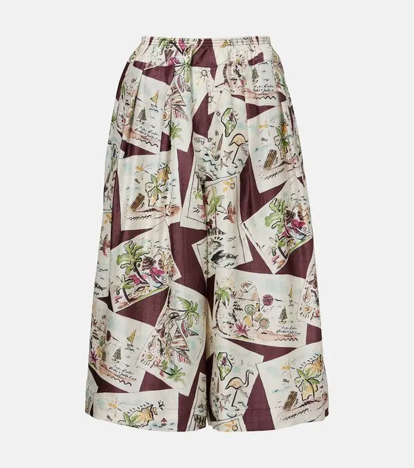 Loro Piana Emon Printed Silk Bermuda Shorts