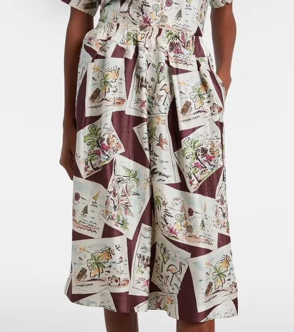 Loro Piana Emon Printed Silk Bermuda Shorts
