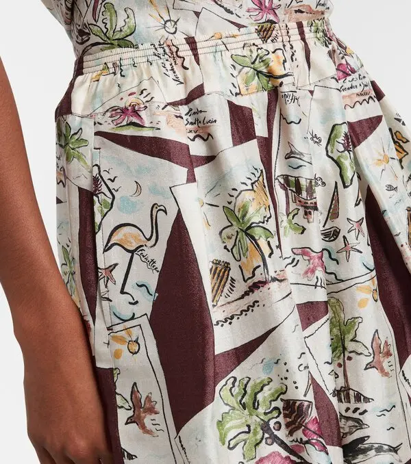 Loro Piana Emon Printed Silk Bermuda Shorts