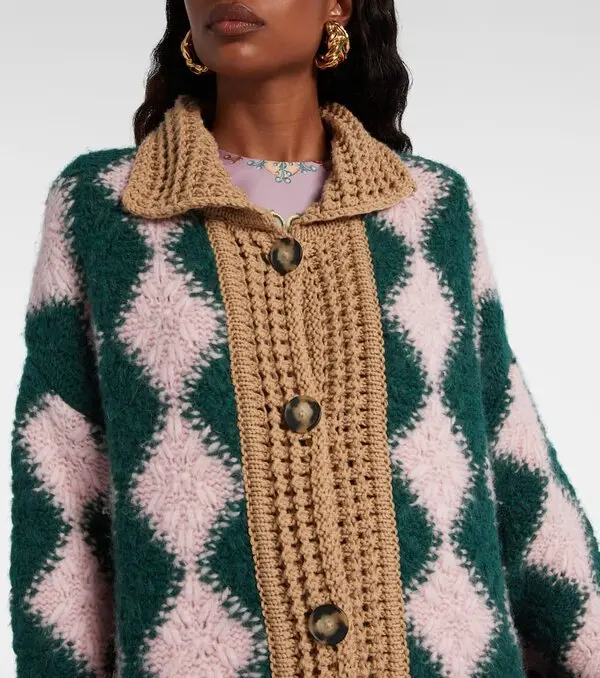 La DoubleJ Crochet Wool-blend Cardigan