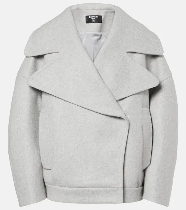 Balmain Oversized Wool-cashmere Pea Coat