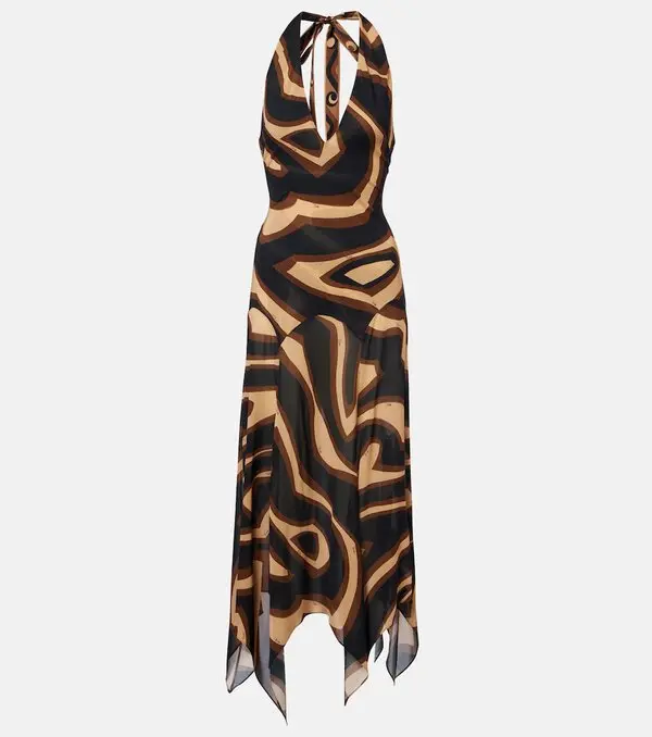Emilio Pucci Labirinto Muslin Jersey Midi Dress