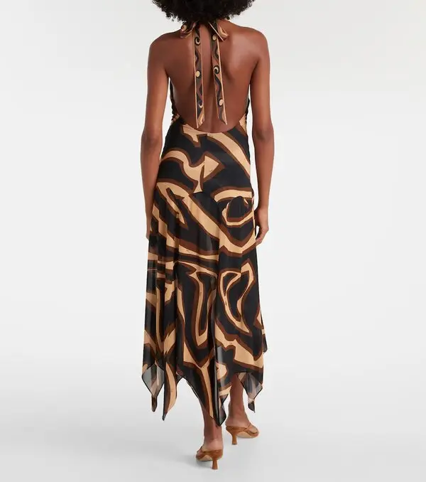 Emilio Pucci Labirinto Muslin Jersey Midi Dress