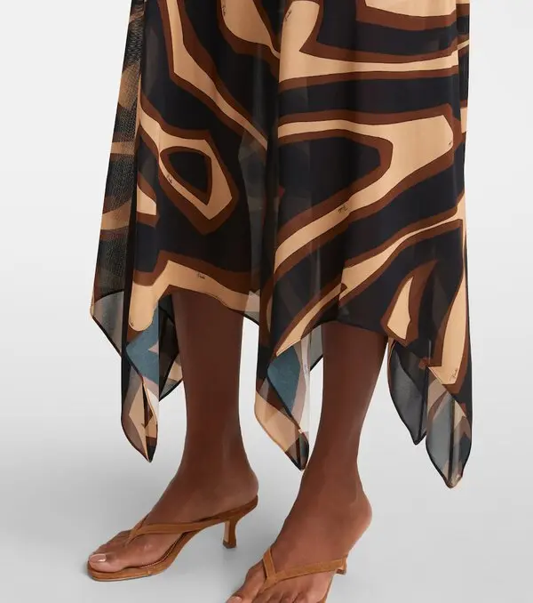 Emilio Pucci Labirinto Muslin Jersey Midi Dress