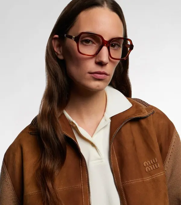 Miu Miu Logo Square Sunglasses - Brown