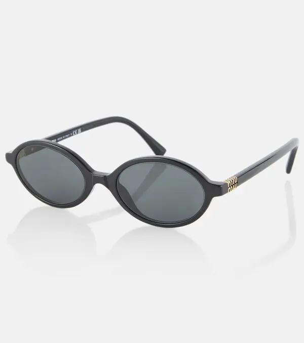 Miu Miu Round Frame Sunglasses - Black
