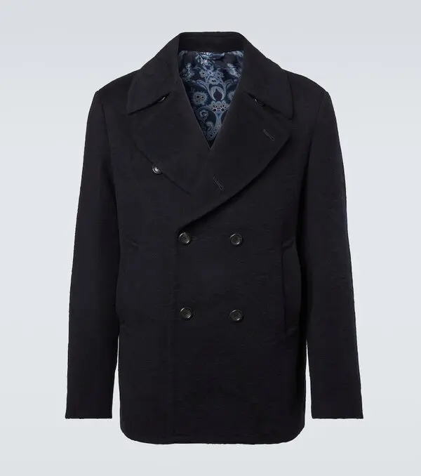 Etro Wool Double-breasted Jacket - Black