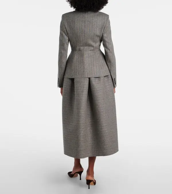 Erdem Pinstripe Wool And Mohair Blazer - Grey