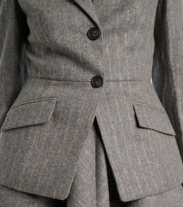Erdem Pinstripe Wool And Mohair Blazer - Grey