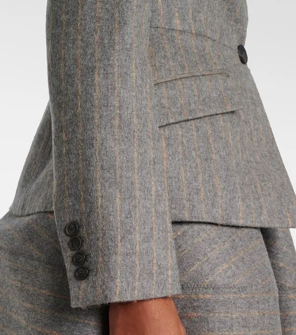 Erdem Pinstripe Wool And Mohair Blazer - Grey