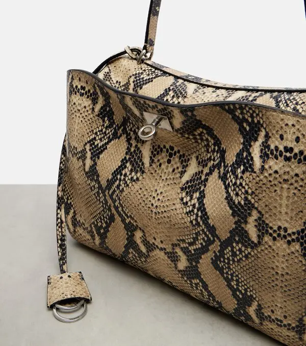 Balenciaga Rodeo Medium Leather Tote Bag - Beige