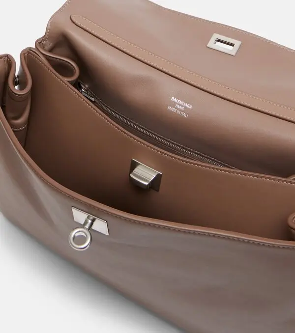 Balenciaga Rodeo Medium Leather Tote Bag - Brown