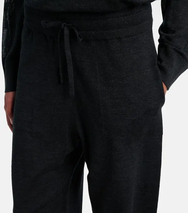 TOD'S Knitted Virgin Wool Straight-leg Pants - Grey