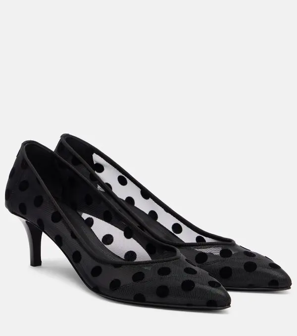 Isabel Marant Peleo 55 Polka-dot Mesh Pumps