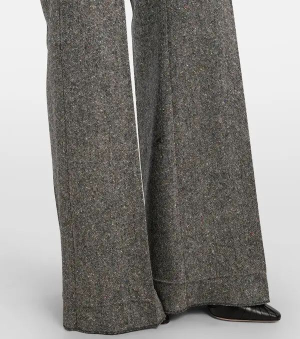 Valentino Garavani High-rise Wool-blend Wide-leg Trousers
