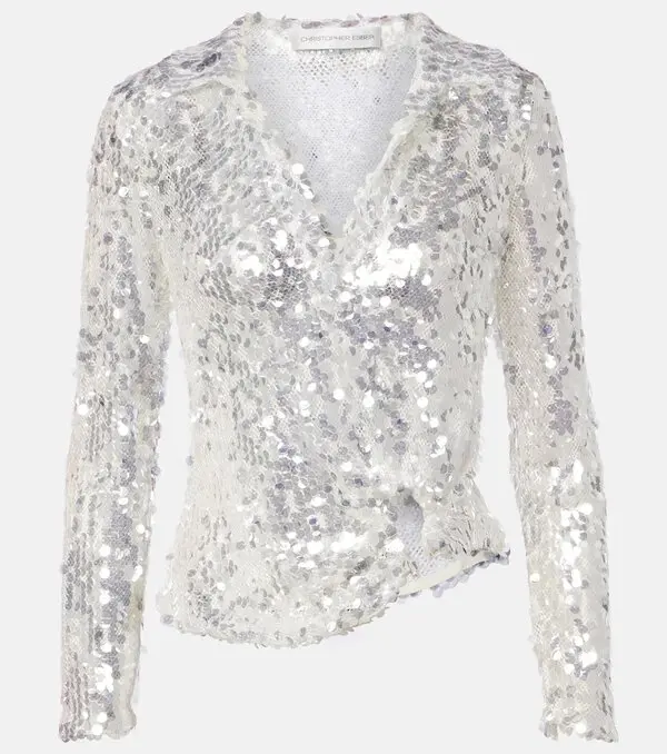 Christopher Esber Opaline Sequined Top