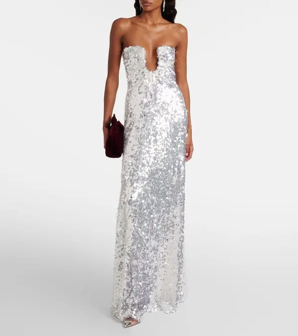 Christopher Esber Arched Palm Sequined Gown