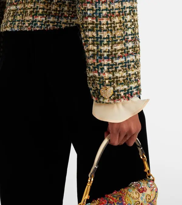 Valentino Garavani Velvet-trimmed Lamé Tweed Jacket - Multicoloured