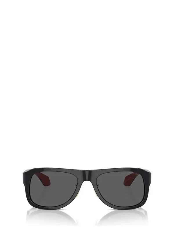 Giorgio Armani Aviator Sunglasses - Black / Red Inside