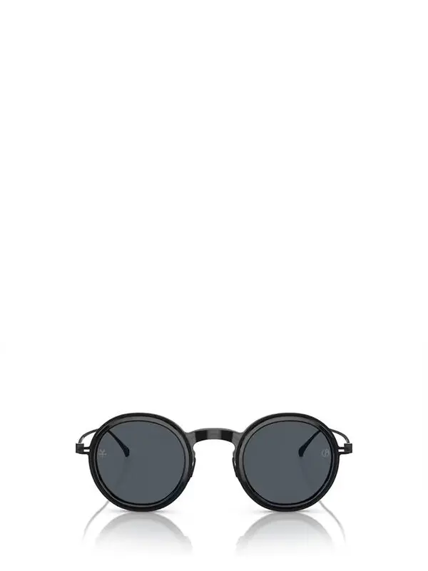 Giorgio Armani Rounded Sunglasses - Shiny Black