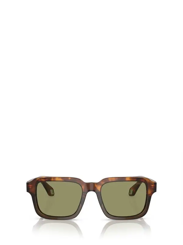 Giorgio Armani Rectangular Sunglasses - Havana Red / Opaline Olive Green