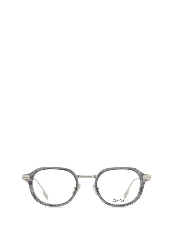 Zegna Rounded Eyeglasses - Shiny Grey