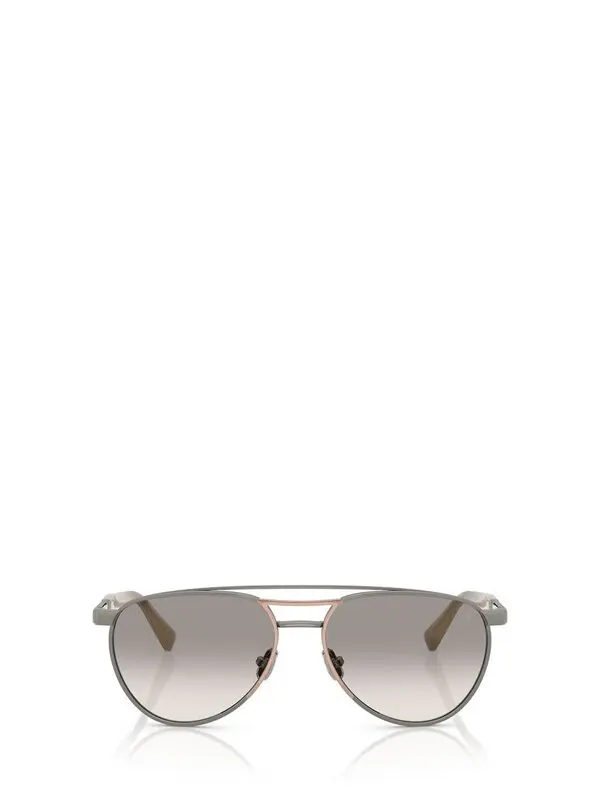 Brunello Cucinelli Titanium Aviator Sunglasses - Matte Gunmetal / Rose Gold