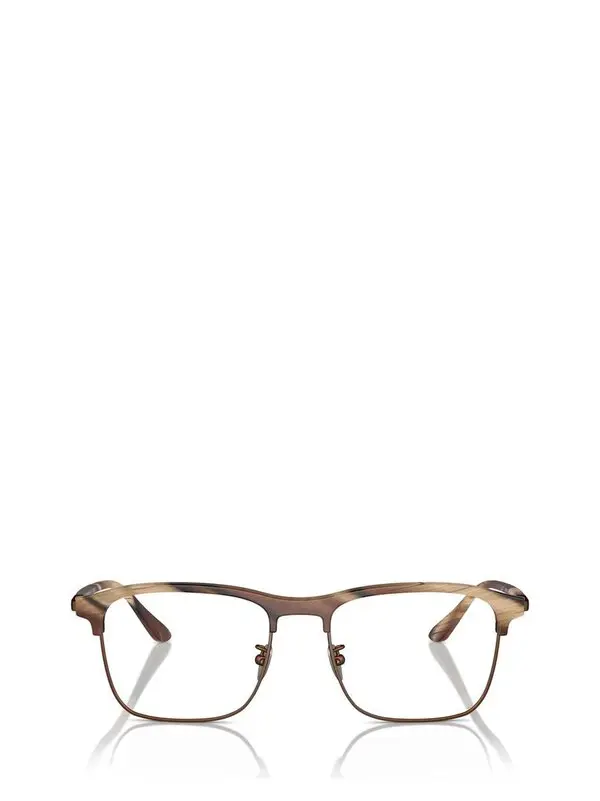 Giorgio Armani Rectangular Eyeglasses - Matte Brown Horn