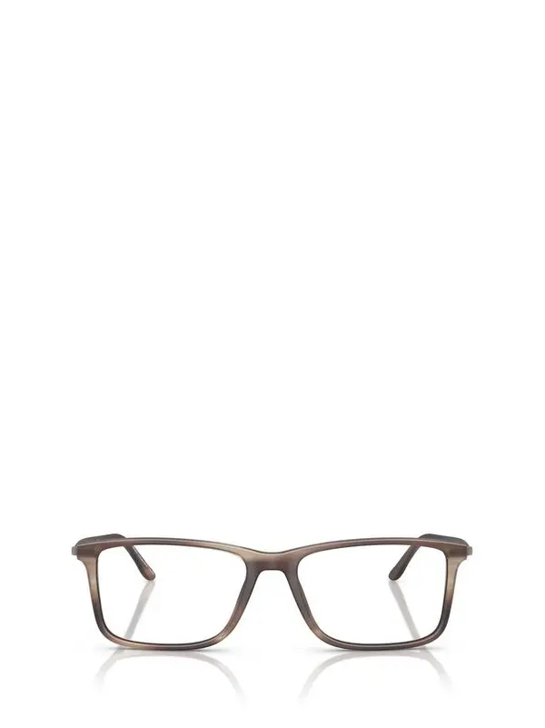 Giorgio Armani Rectangular Eyeglasses - Matt Stripped Brown