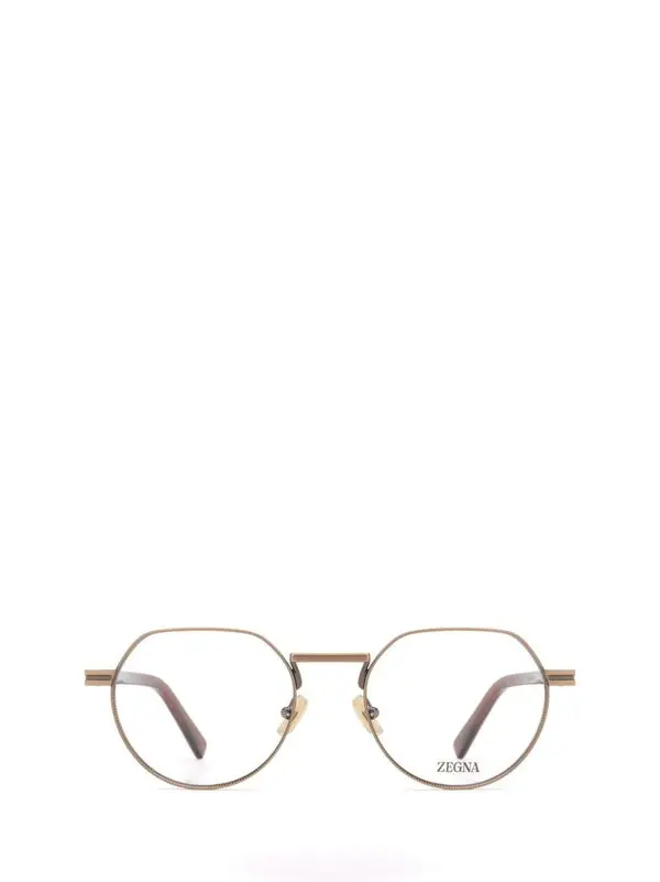 Zegna Rounded Eyeglasses - Shiny Antiqued Light Bronze