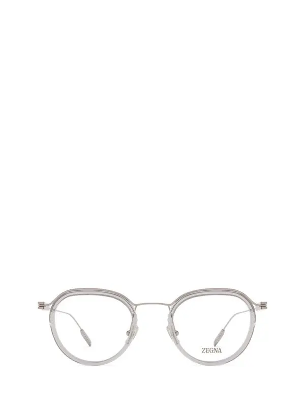Zegna Rounded Eyeglasses - Shiny Grey