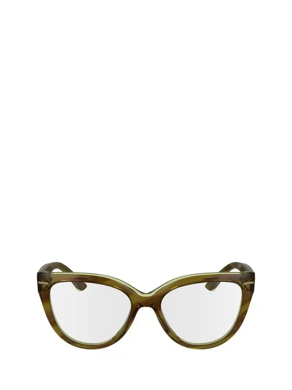 Calvin Klein Cat-eye Eyeglasses - Striped Brown / Yellow