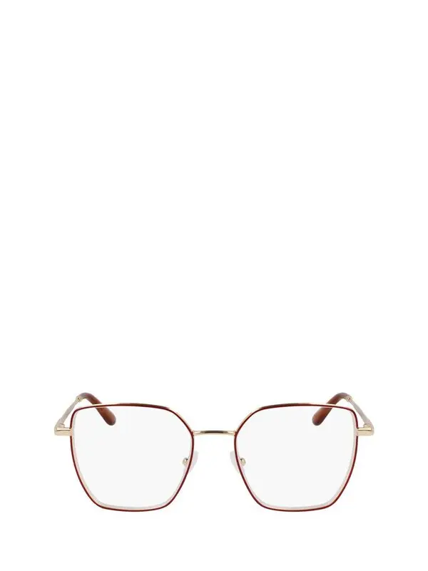 Calvin Klein Square Eyeglasses - Gold / Burgundy