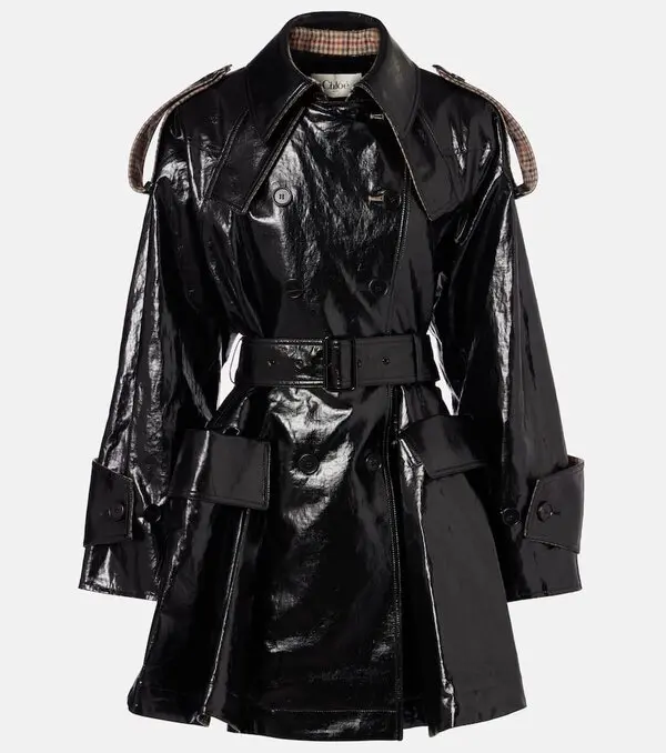 Chloé Belted Double-breasted Linen Coat