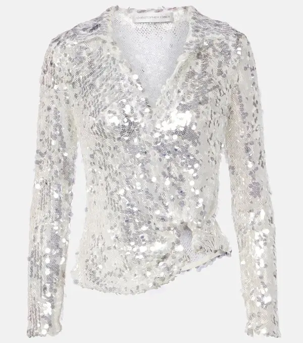 Christopher Esber Opaline Sequined Top