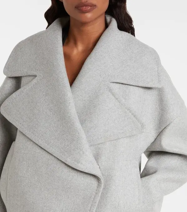 Balmain Oversized Wool And Cashmere Pea Coat