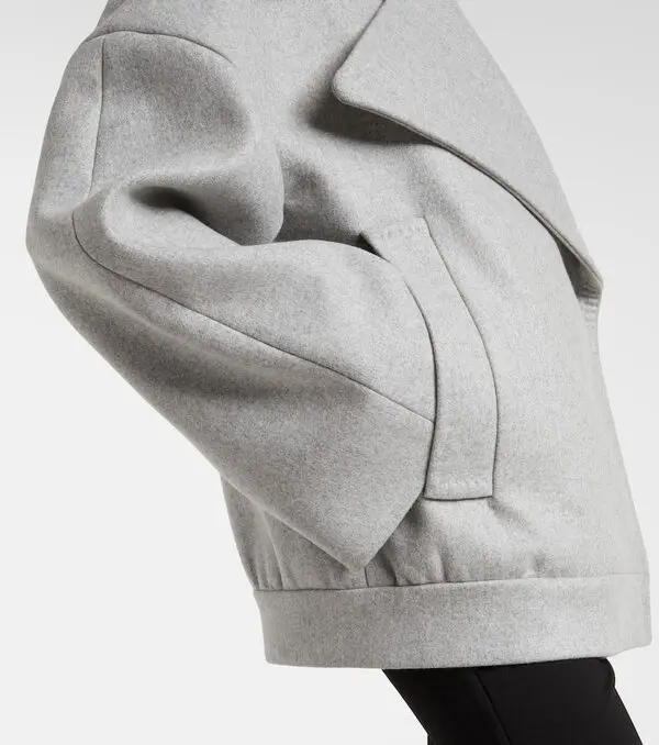 Balmain Oversized Wool And Cashmere Pea Coat