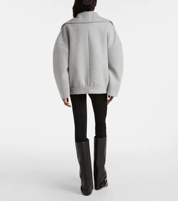 Balmain Oversized Wool And Cashmere Pea Coat