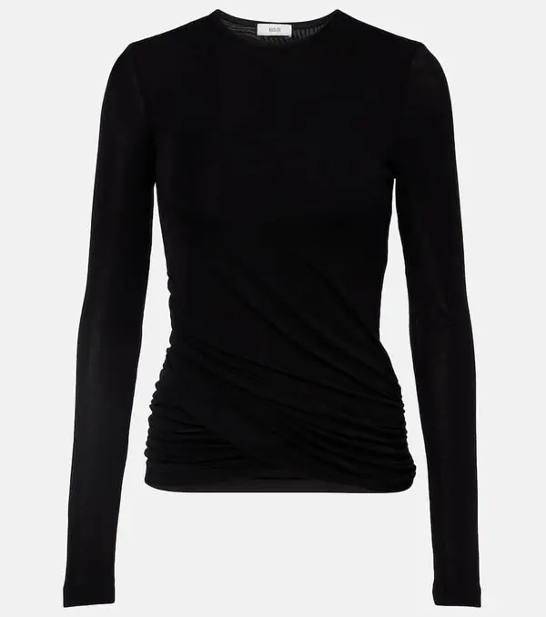 AGOLDE Eve Draped T-shirt - Black