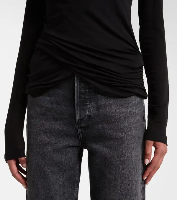 AGOLDE Eve Draped T-shirt - Black