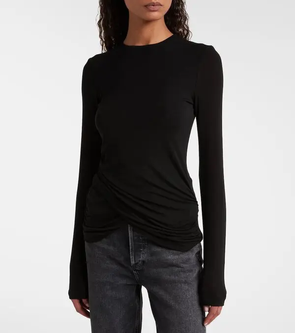 AGOLDE Eve Draped T-shirt - Black