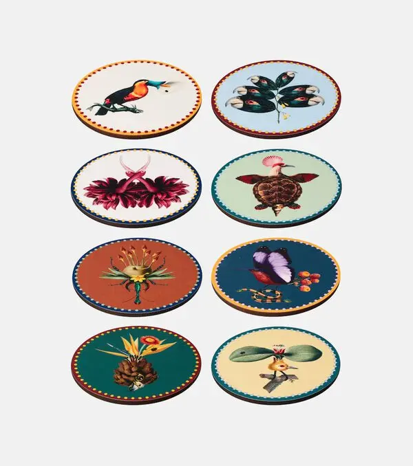 La DoubleJ Fantastic Creatures Set Of 8 Coasters Beto Val - Multicoloured