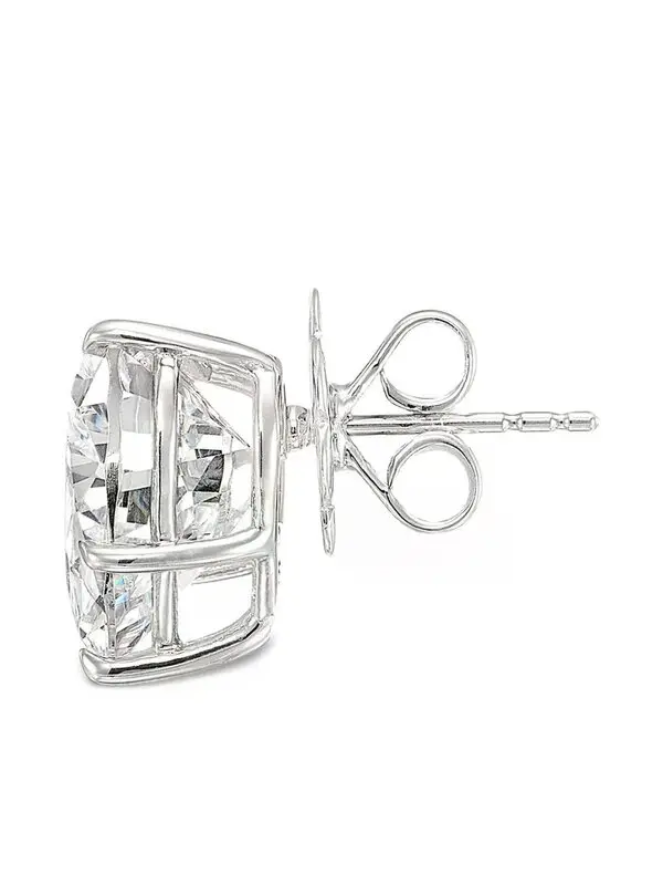 ANABELA CHAN 14k White Gold Diamond Heart Earrings