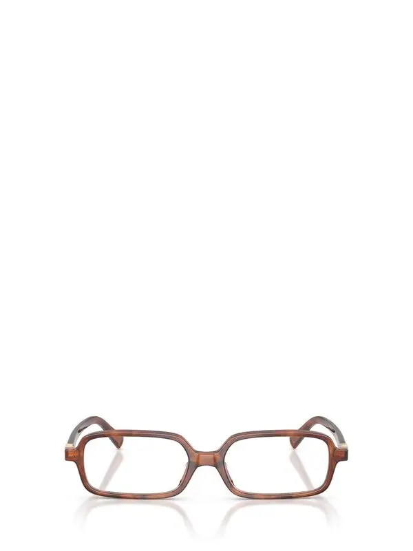 Miu Miu Rectangular Eyeglasses - Striped Tobacco