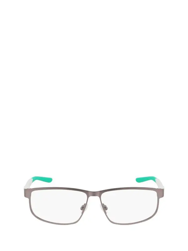 Nike Rectangular Eyeglasses - Satin Gunmetal / Stadium Green